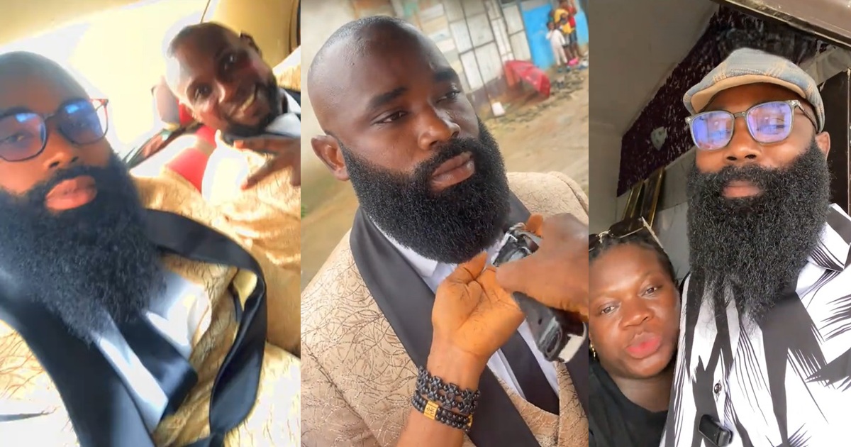 Man shows off his beard growth one year after trimming it for his ...